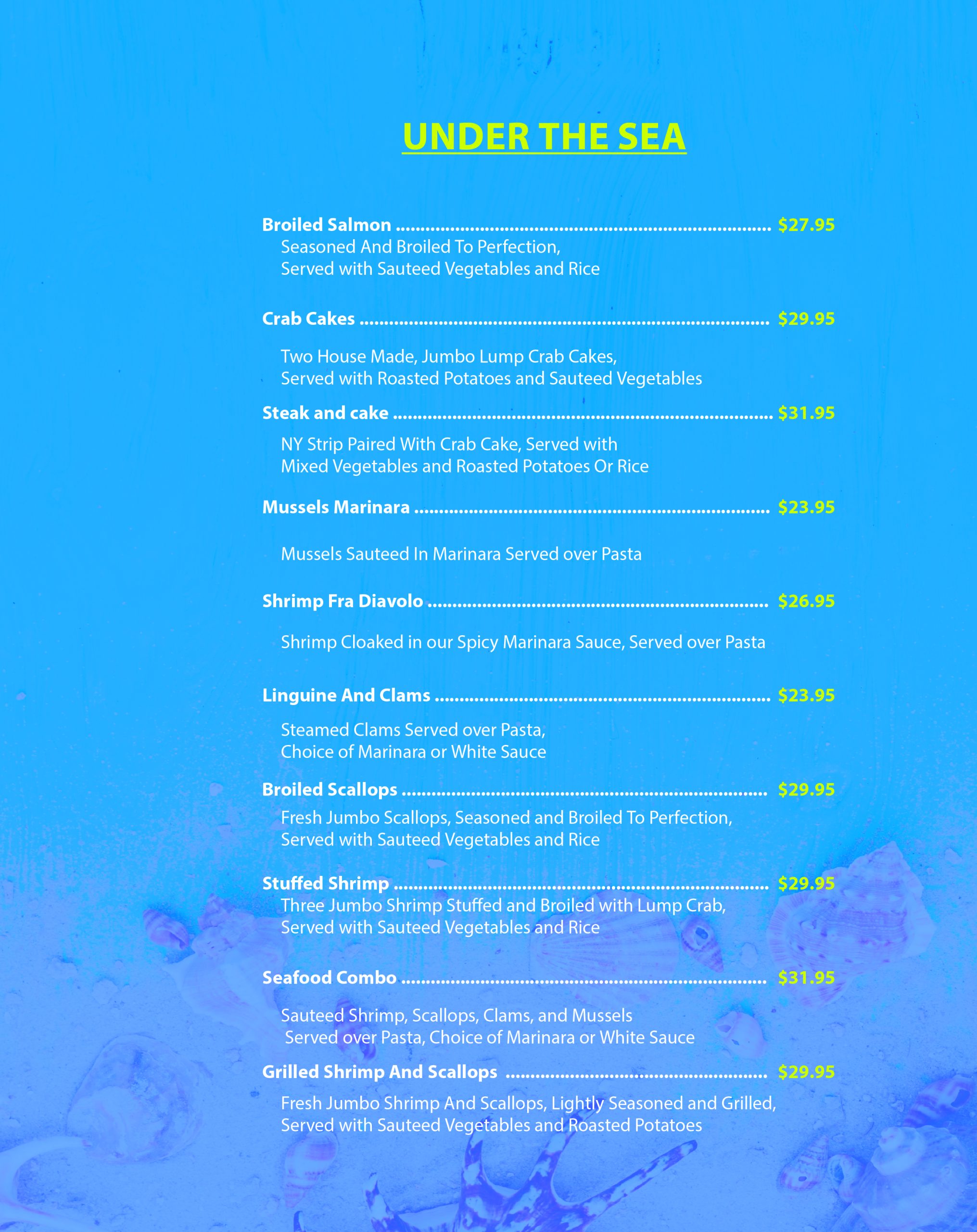 Menu – Mermaids Restaurant