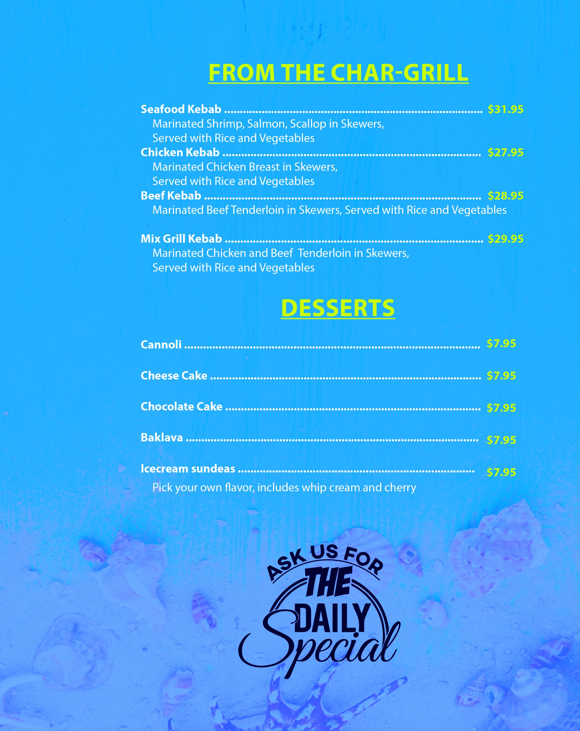 Menu – Mermaids Restaurant