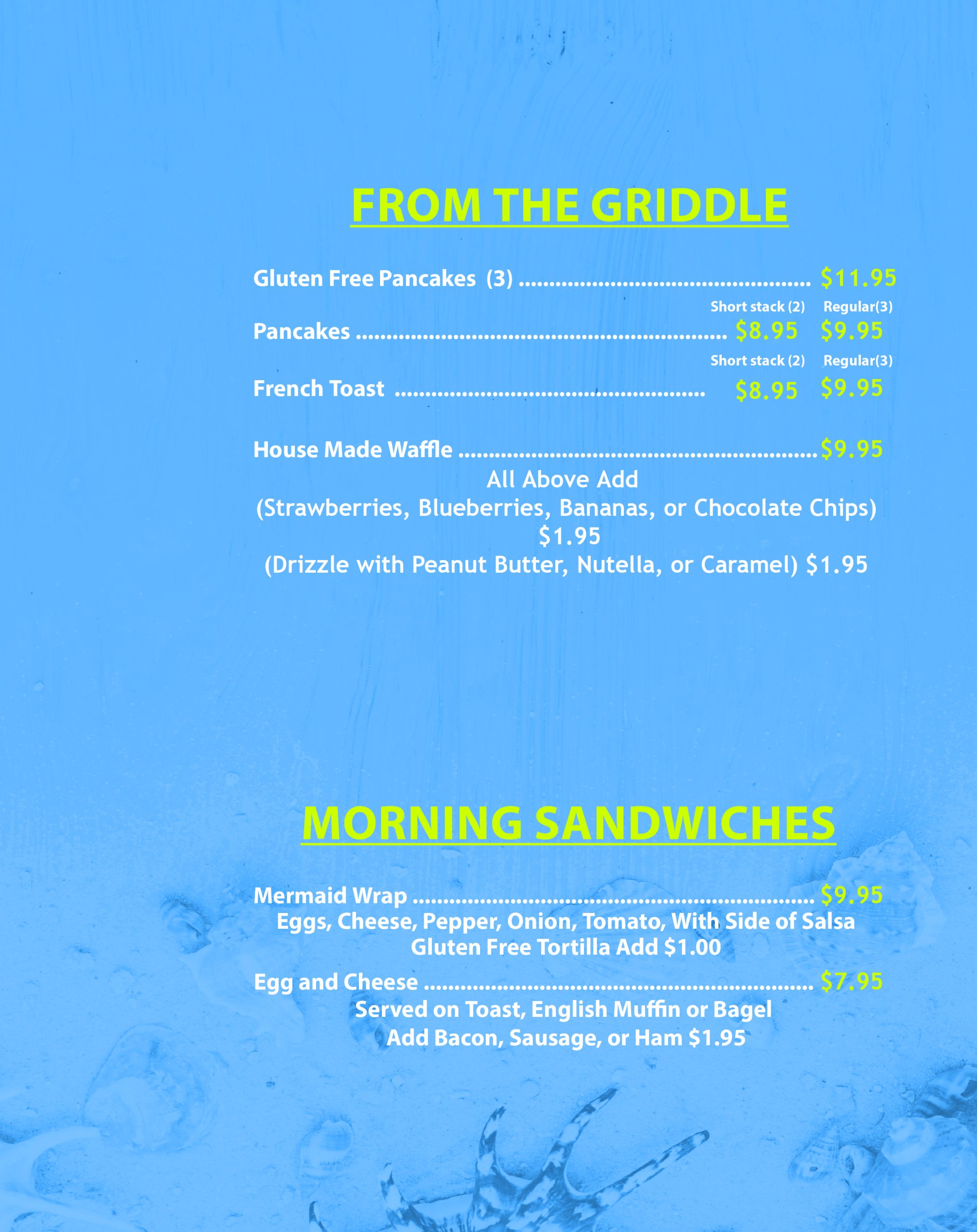 Menu – Mermaids Restaurant