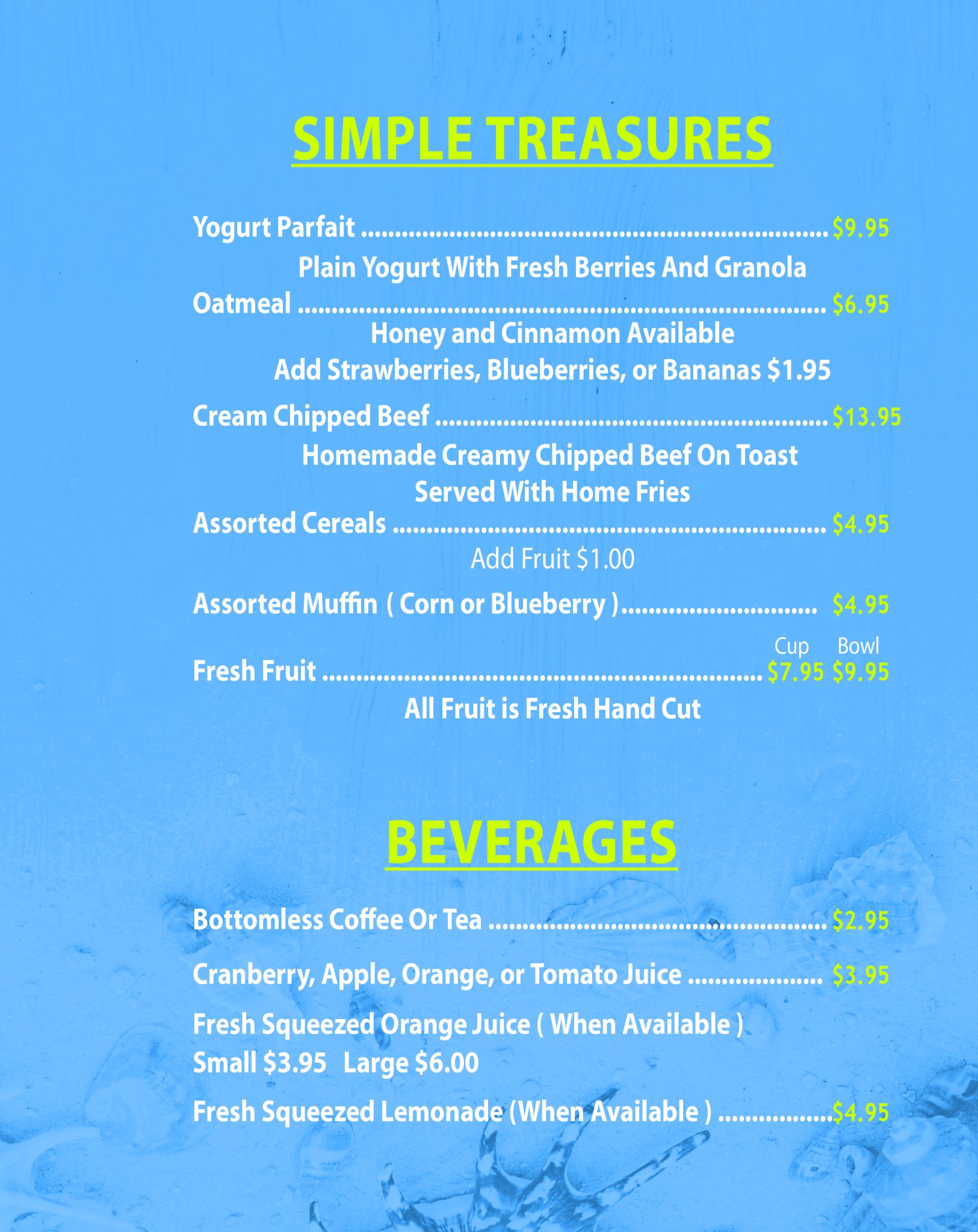 Menu – Mermaids Restaurant